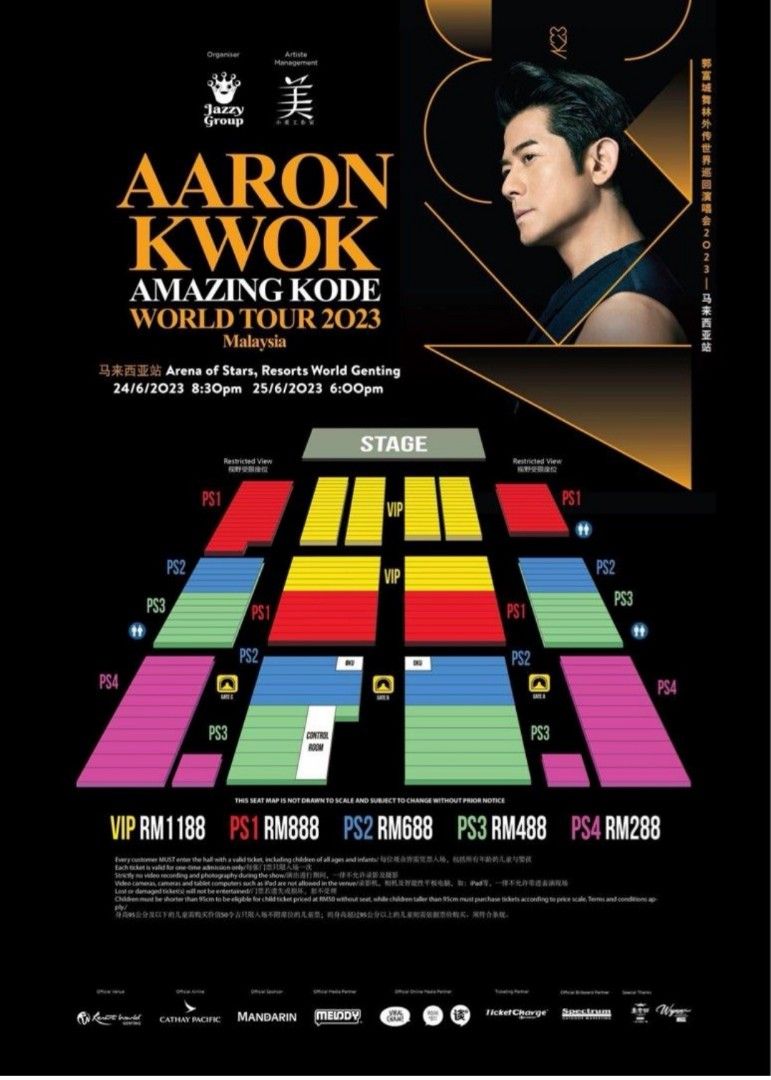 Aaron Kwok Concert @ Genting [24 June], Tickets & Vouchers, Event ...