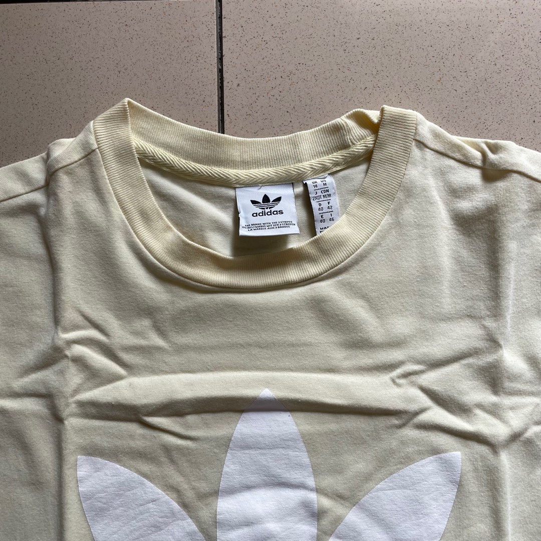 ADIDAS Light Yellow Shirt, Women's Fashion, Tops, Shirts on Carousell