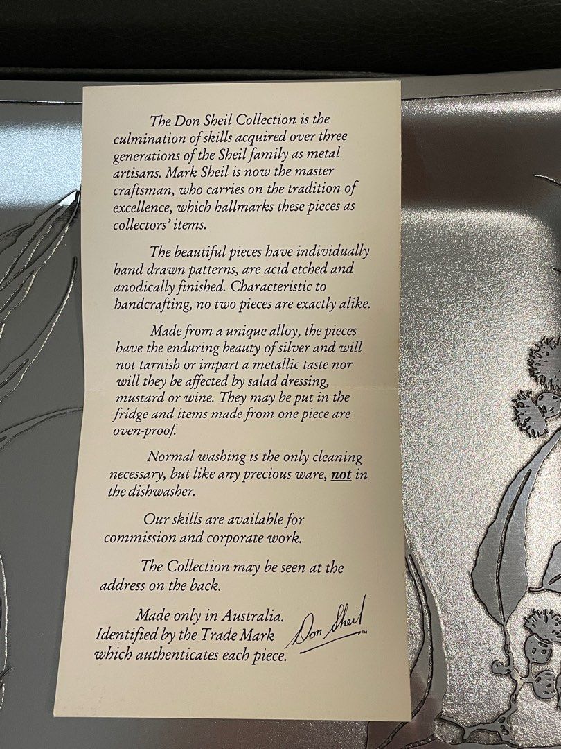 (As new, unused) - Handcrafted alloy serving tray by Don Sheil ...