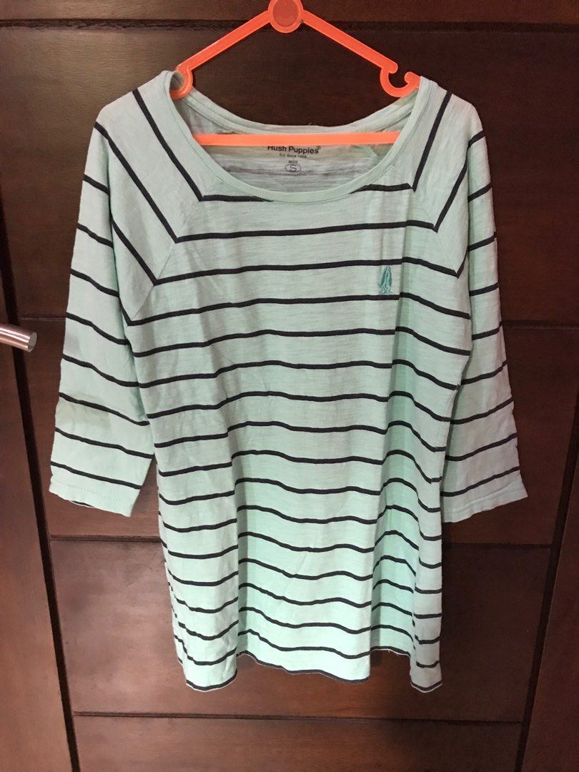 Baju hijau tosca bergaris-garis Hush puppies, Fesyen Wanita, Pakaian Wanita, Lainnya di Carousell