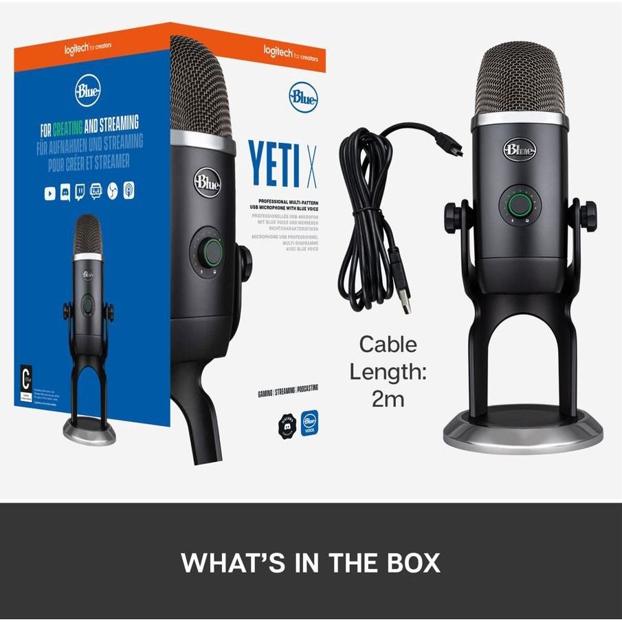 Blue Yeti X Professional Condenser USB Microphone with High-Res ...