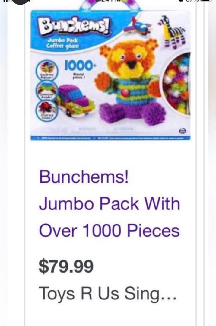 Gift idea Bunchems Jumbo Pack with Over 1000 pcs, Hobbies & Toys, Toys ...