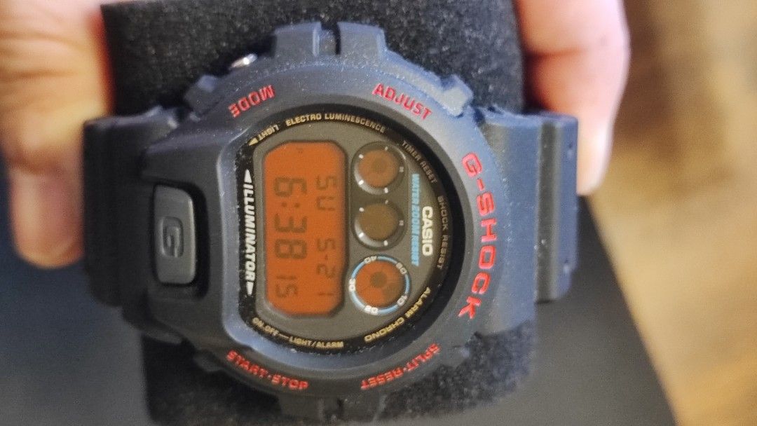 Casio G-Shock GShock DW6900-1V Modified Red Screen, Men's Fashion ...
