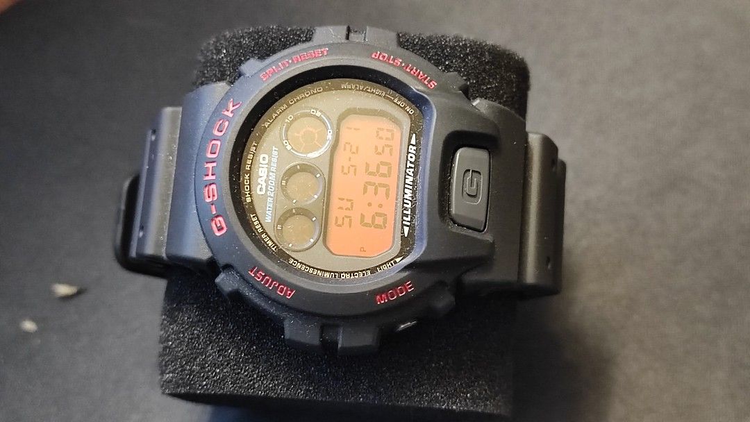 Casio G-Shock GShock DW6900-1V Modified Red Screen, Men's Fashion ...