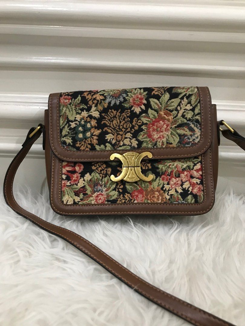 Celine flower sling bag, Fesyen Wanita, Tas & Dompet di Carousell
