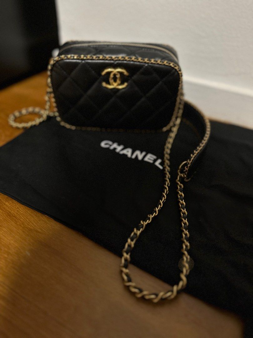 Chanel mini camera bag black, Luxury, Bags & Wallets on Carousell