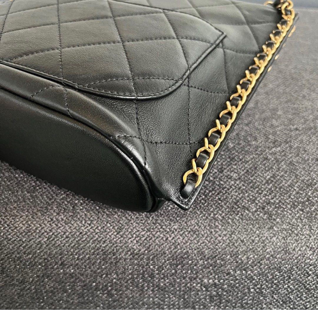 Chanel Side Chain Flap Lambskin Black / Ghw, Luxury, Bags & Wallets on ...