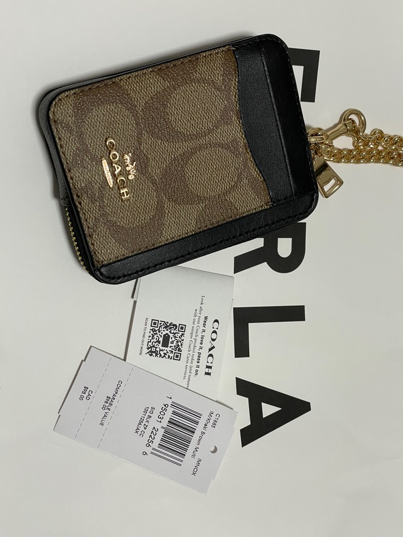 Coach Zip Card Case Wallet Card Holder, Luxury, Bags & Wallets on Carousell