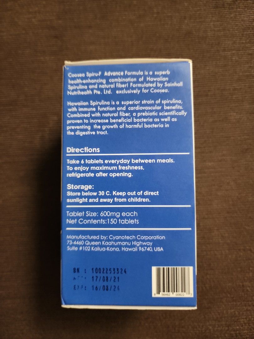 COOSEA SPIRU - F, Health & Nutrition, Health Supplements, Vitamins ...