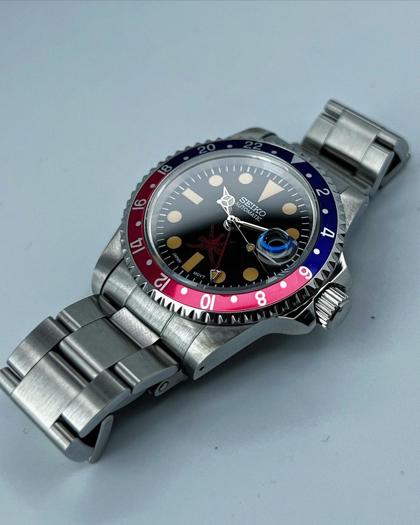 Custom Seiko Mod Vintage Pepsi Oman GMT in 39.5mm, Men's Fashion ...