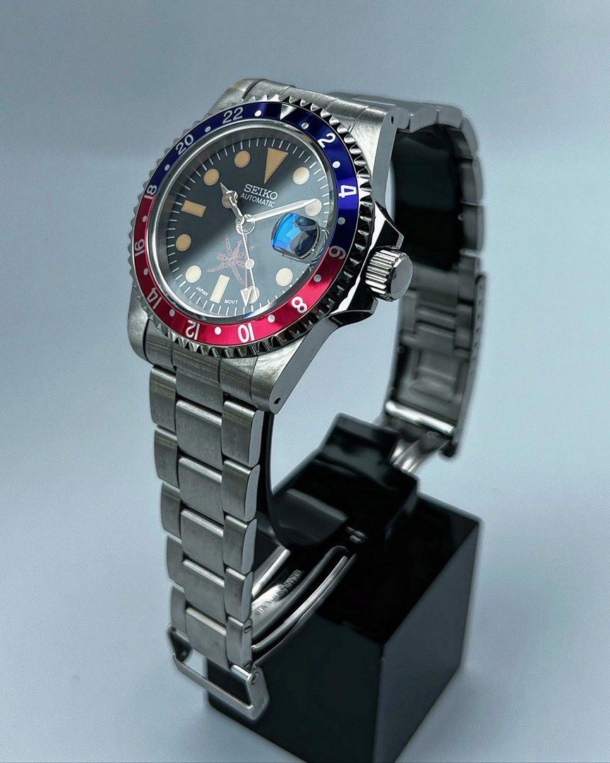 Custom Seiko Mod Vintage Pepsi Oman GMT in 39.5mm, Men's Fashion ...