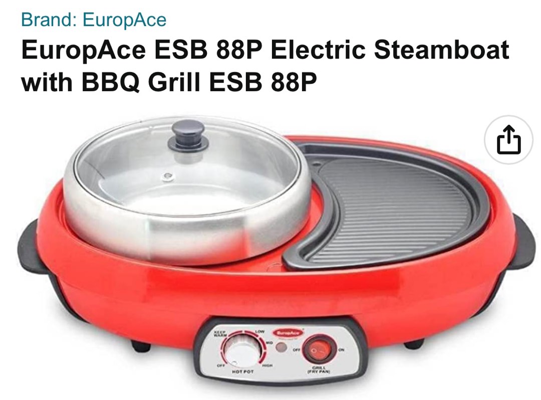 EuropAce Electric Steamboat with bbq grill, TV & Home Appliances ...