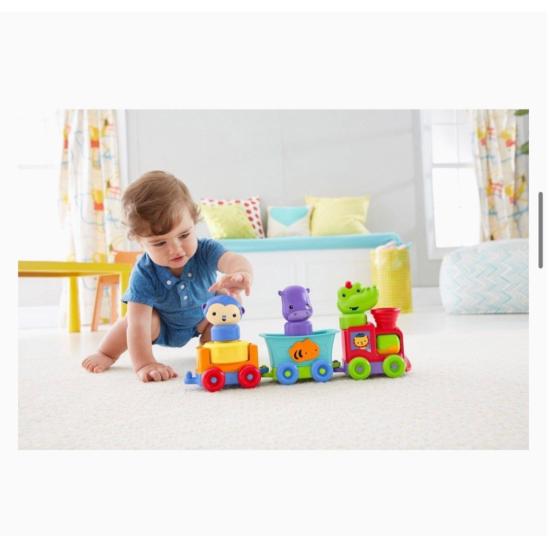 Fisher-Price Silly Safari Rattle & Roll Animal Train, Babies & Kids ...