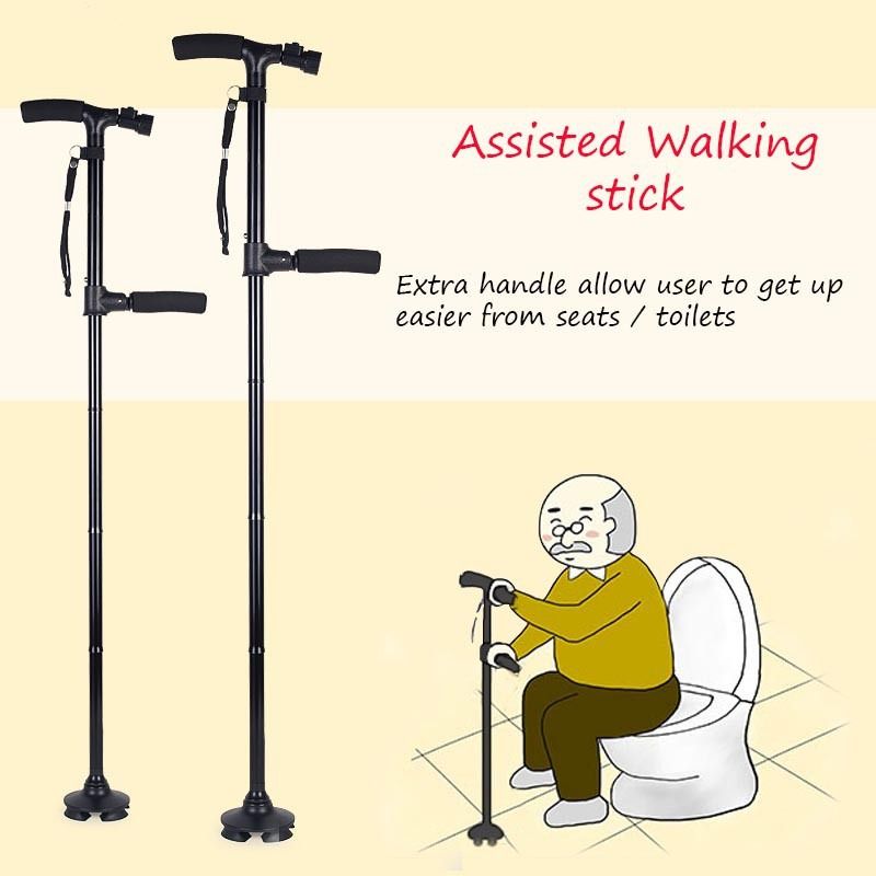 Foldable Walking Stick With Extra Assist, Health & Nutrition, Braces ...