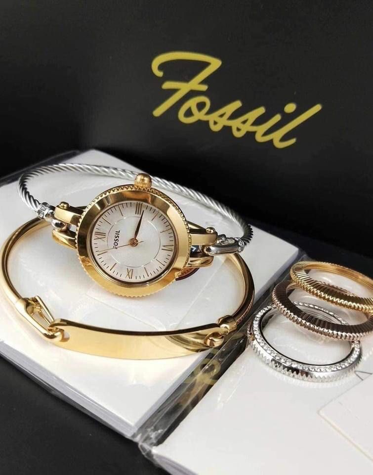 Fossil Bangle Watch Set, Women's Fashion, Watches & Accessories ...