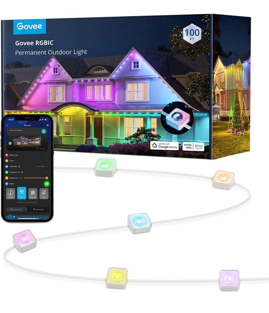 Govee Permanent Outdoor Lighting (local plug), Smart RGBIC Outdoor ...
