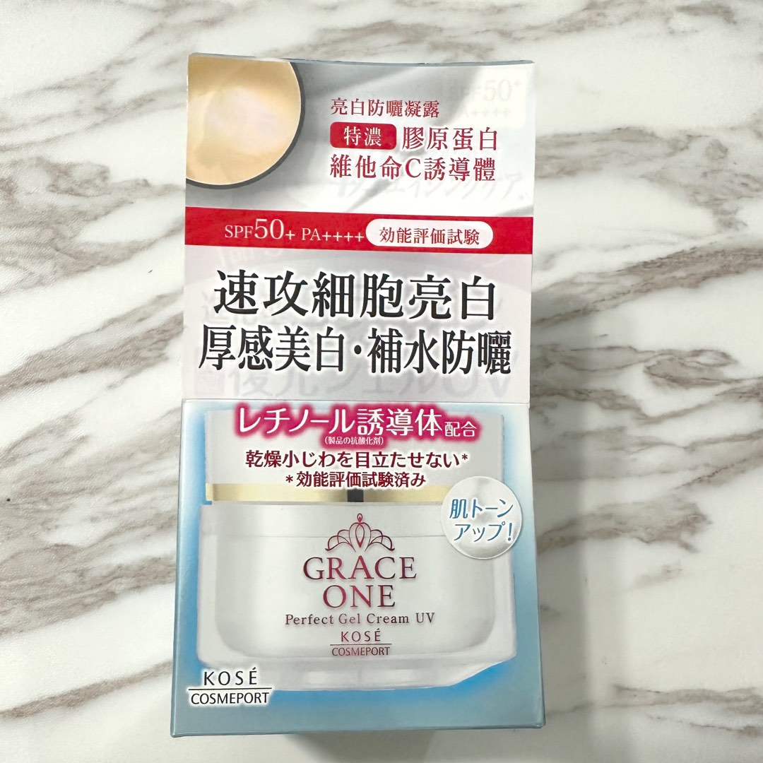 Kose Cosmeport Grace One 亮白防曬凝露 Perfect Gel Cream UV SPF50+ PA++++ 100g, 美容＆個人護理, 健康及美容 - 皮膚護理 ...