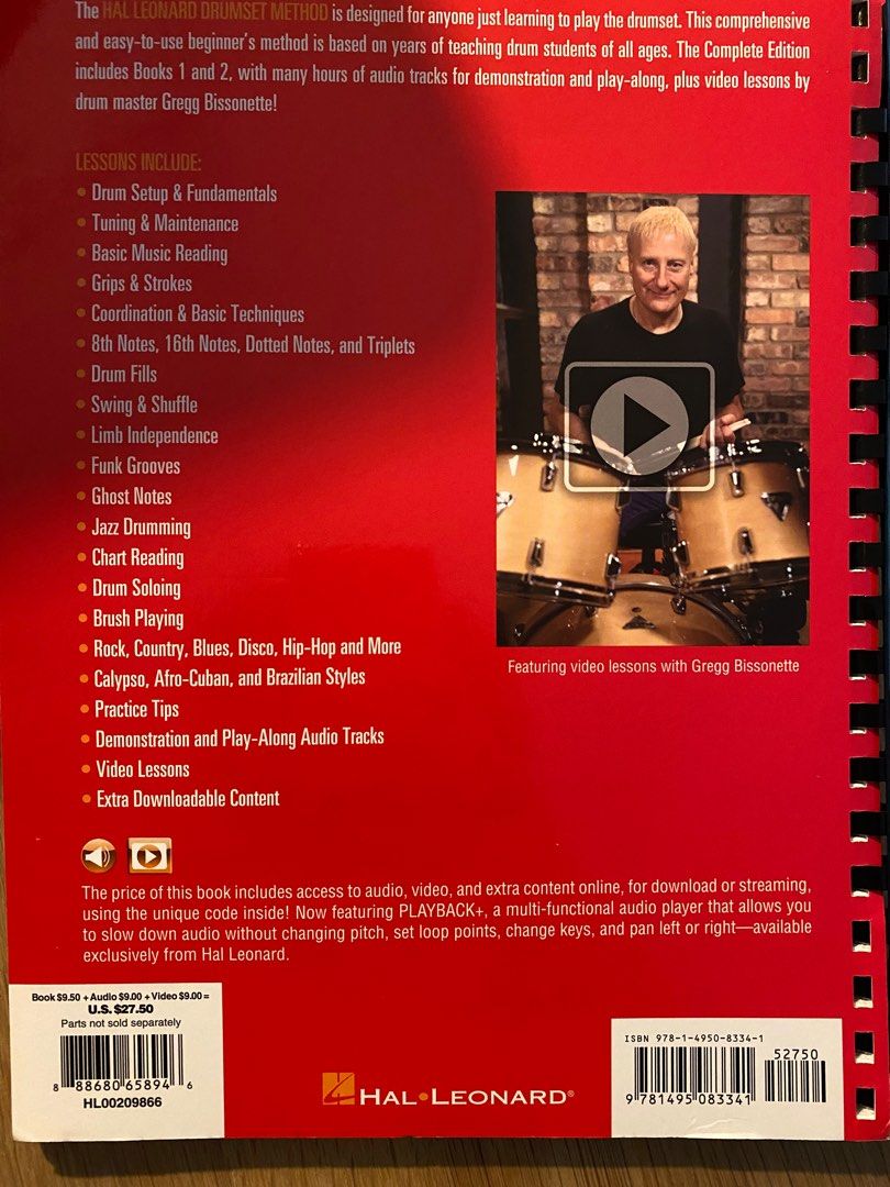 Hal Leonard Drumset Method complete Edition book 1 & 2 by Kennan Wylie ...