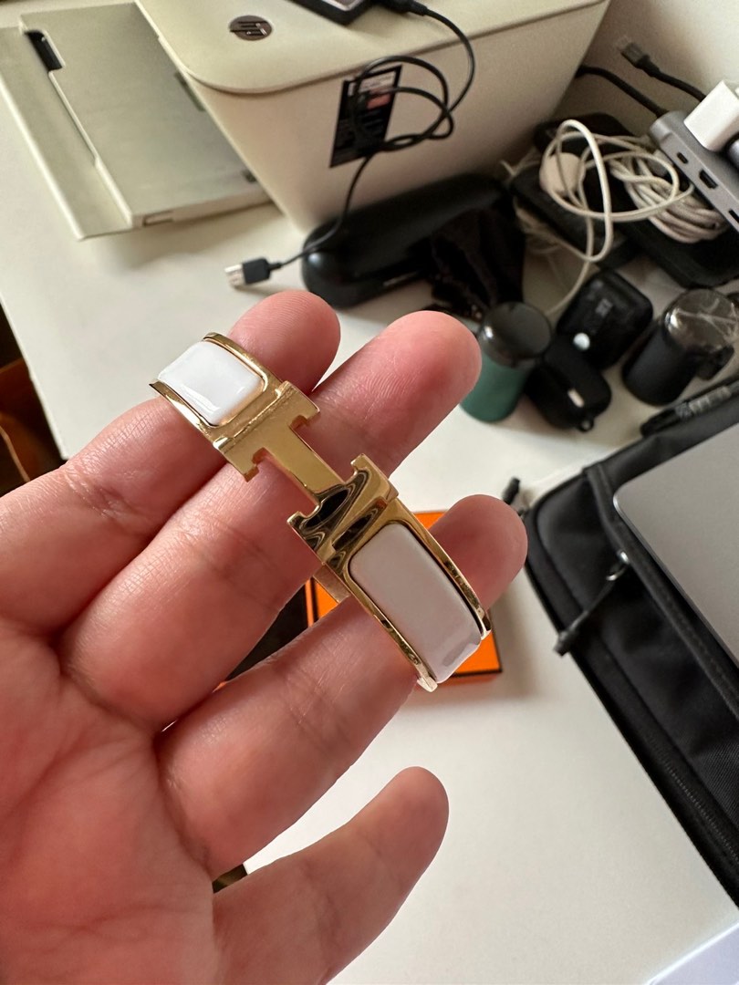 Hermes Clic Clac Bangle white, Women's Fashion, Watches & Accessories ...