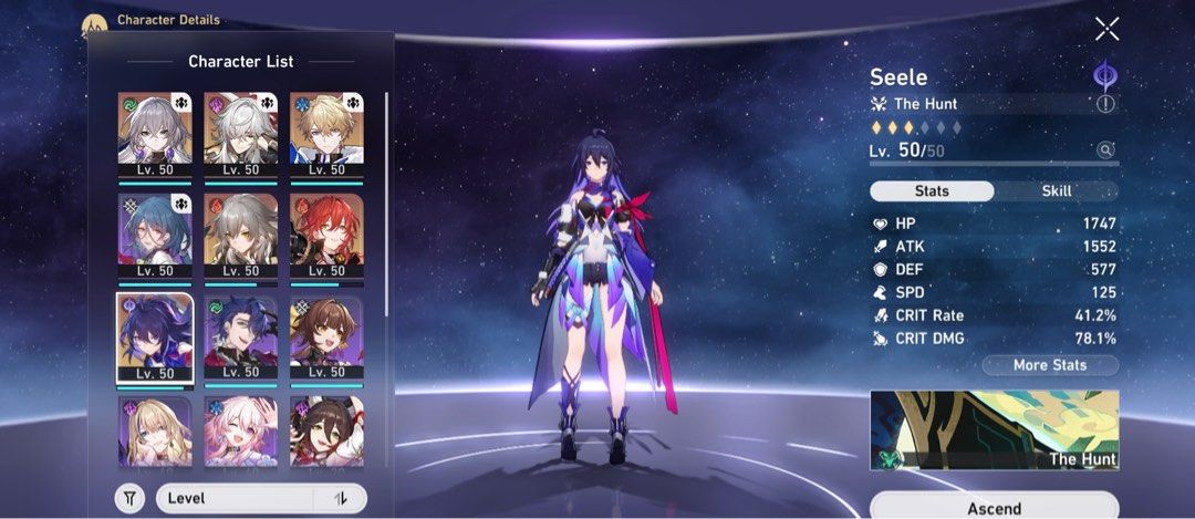 HSR - Honkai Star Rail - Seele + The Hunt LC + Jingyuan + Bronya + more ...