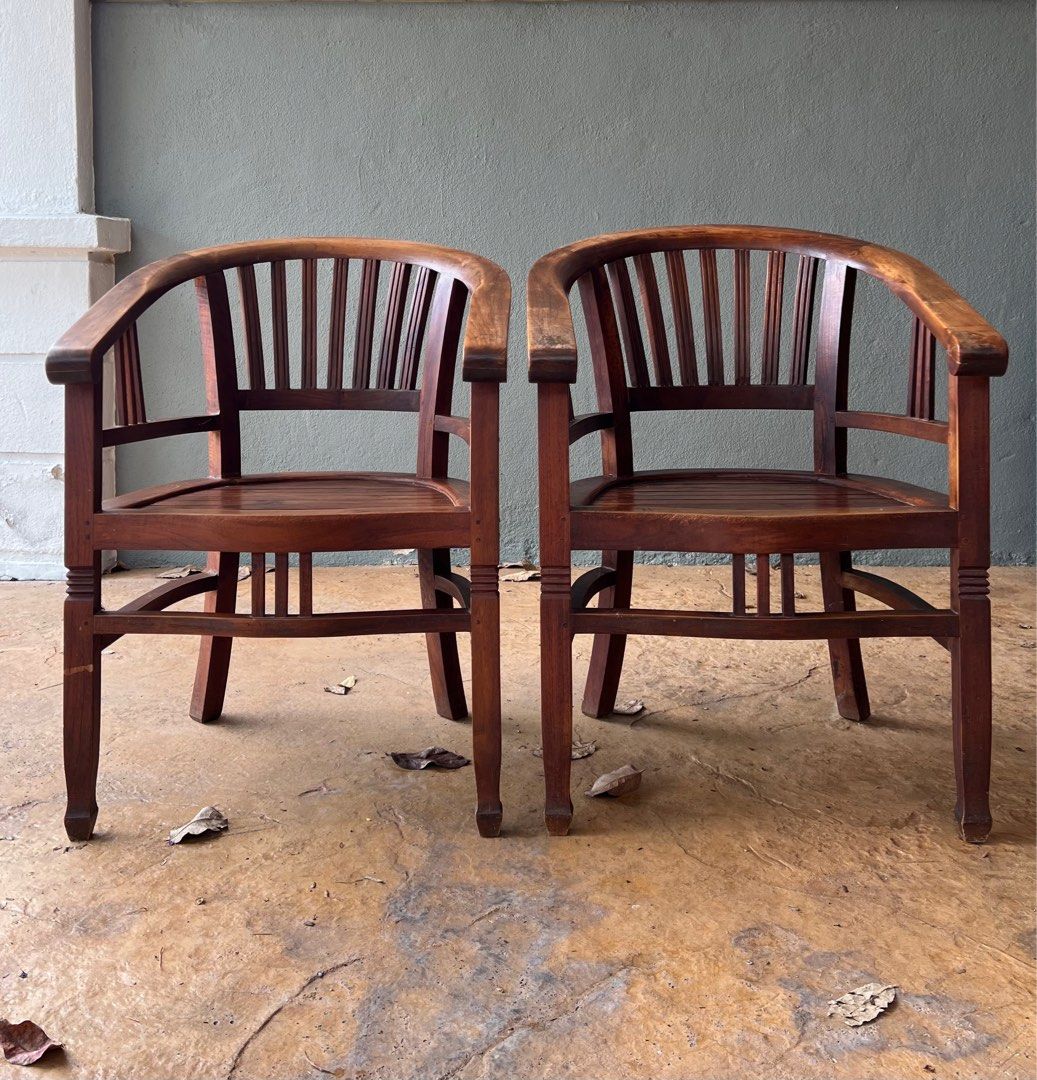 Indonesian wooden chair, Furniture & Home Living, Furniture, Chairs on ...