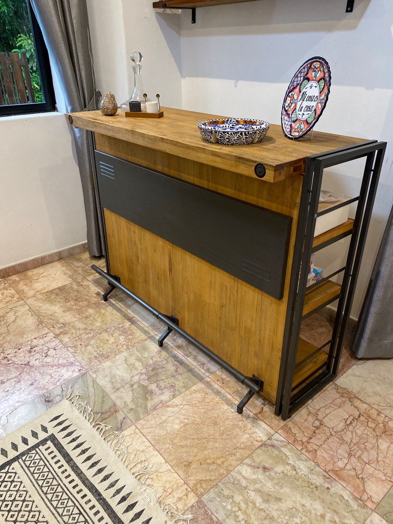Industrial bar / high counter / kitchen island, Furniture & Home Living ...