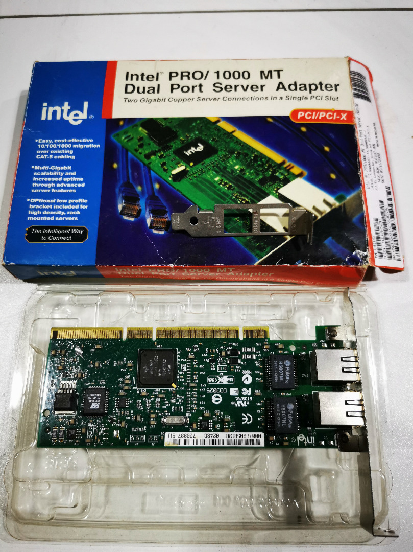 Intel Pro Dual Port Server Network 1Gbps Gigabit RJ45 PCI Adaptor Card ...