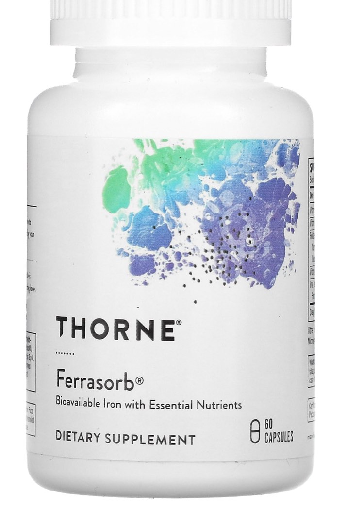 Iron 鐵丸，葉酸 Folate，60粒，Thorne 孕婦 維他命丸，Iron 36mg，Folate 300mcg，Vitamins ...