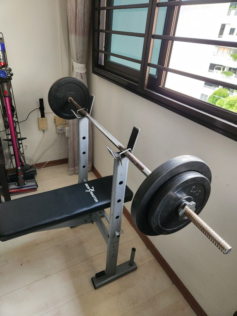 Iron Master Gym Bench with Weights, Sports Equipment, Exercise ...