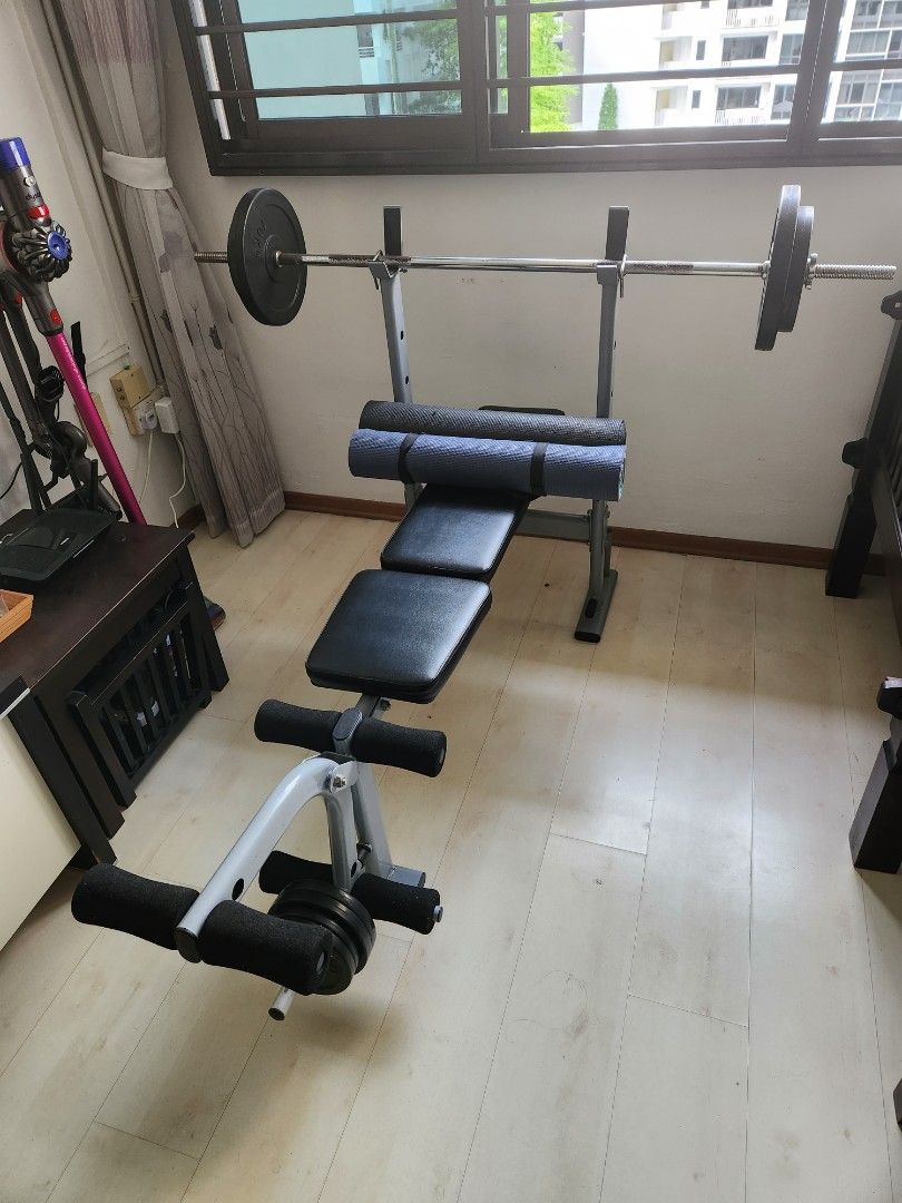 Iron Master Gym Bench with Weights, Sports Equipment, Exercise ...