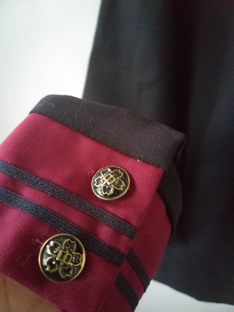 japanase school top uniform black and red on Carousell