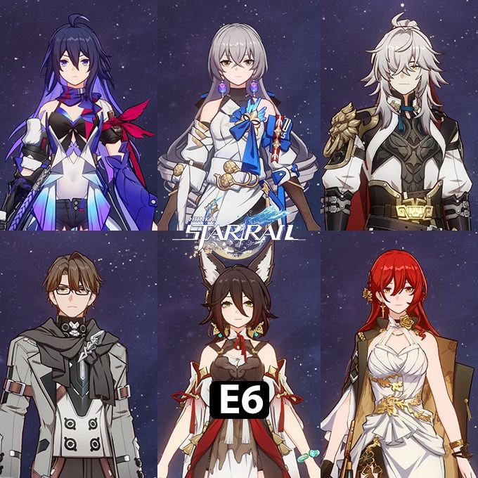 Jing Yuan + Seele + Bronya + Tingyun E6 + Welt + Himeko Honkai Star ...