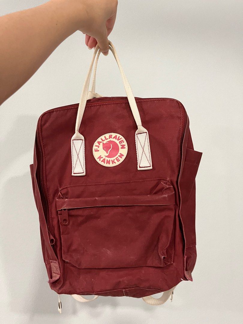Kanken Bag (Backpack) in Red and White, Women's Fashion, Bags & Wallets ...