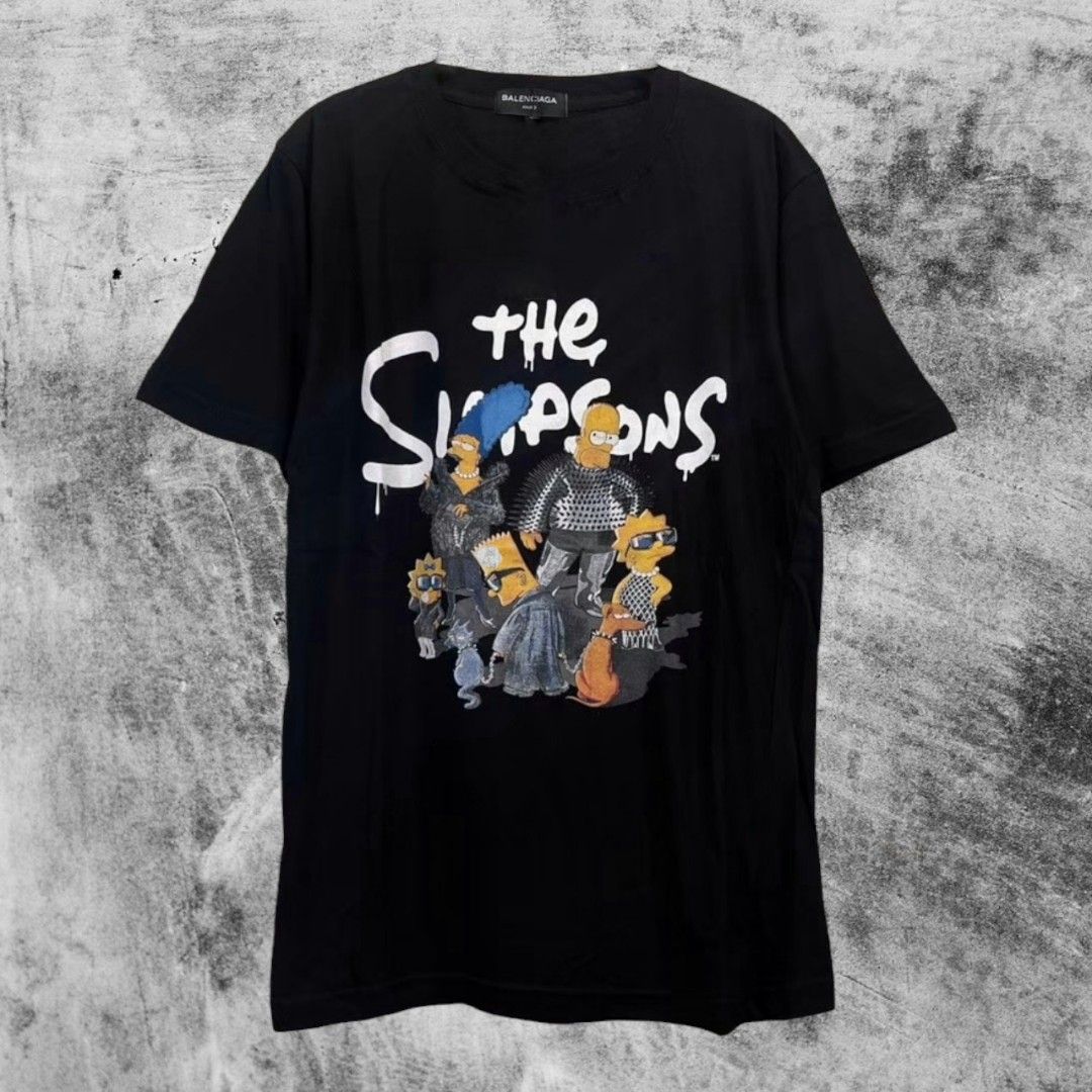 Kaos Balenciaga The Simpsons Hitam, Fesyen Pria, Pakaian , Atasan di ...