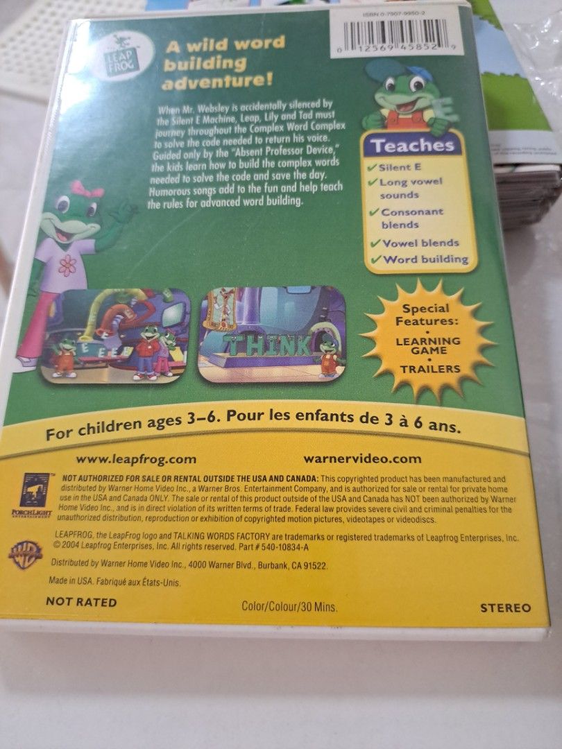 Leap Frog educational dvds - letter factory, math circus, phonics ...