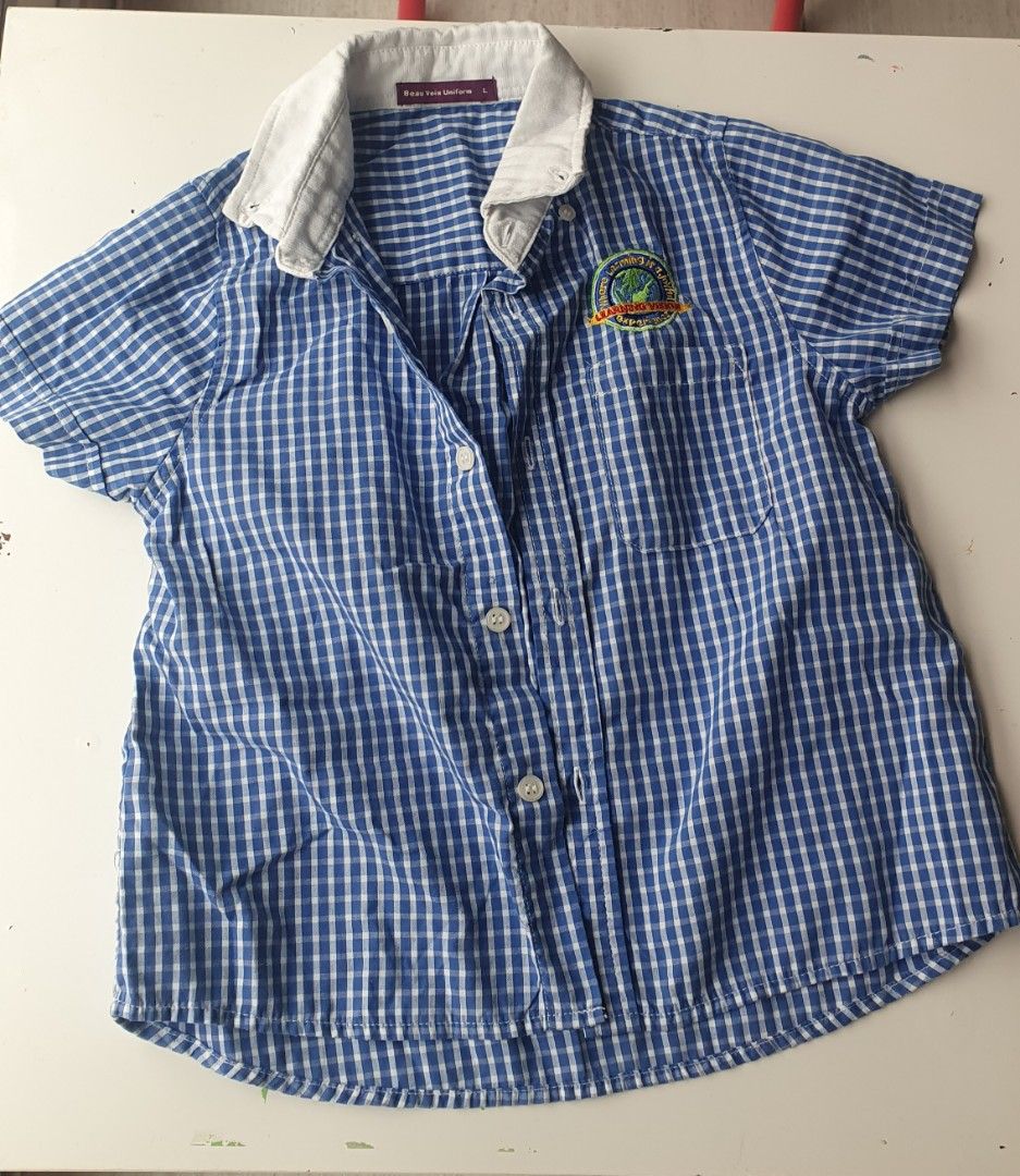 Learning Vision uniform blue shirt, Babies & Kids, Babies & Kids ...