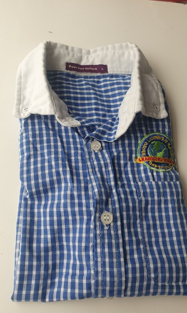 Learning Vision uniform blue shirt, Babies & Kids, Babies & Kids ...