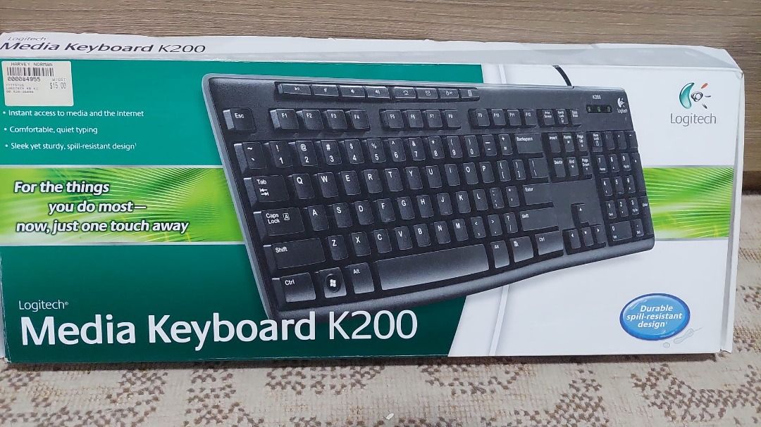 Logitech MK200 MEDIA CORDED KEYBOARD, Computers & Tech, Parts ...