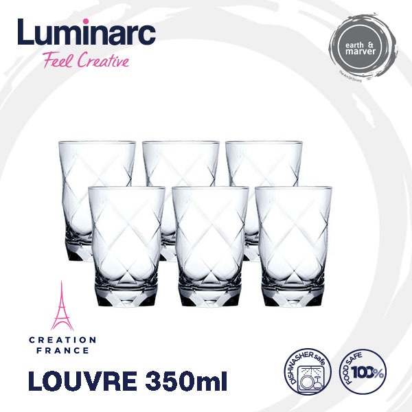 Luminarc 6 pcs LOUVRE 350ML / Tumblers / Glass Cup / Drinking Glass ...