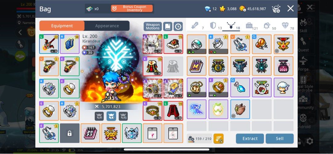 Maplestory M account lvl 201 Ice lightning mage, Video Gaming, Gaming ...