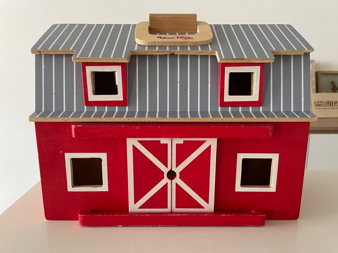 Melissa & Doug Wooden Fold & Go Farm House, Babies & Kids, Infant ...