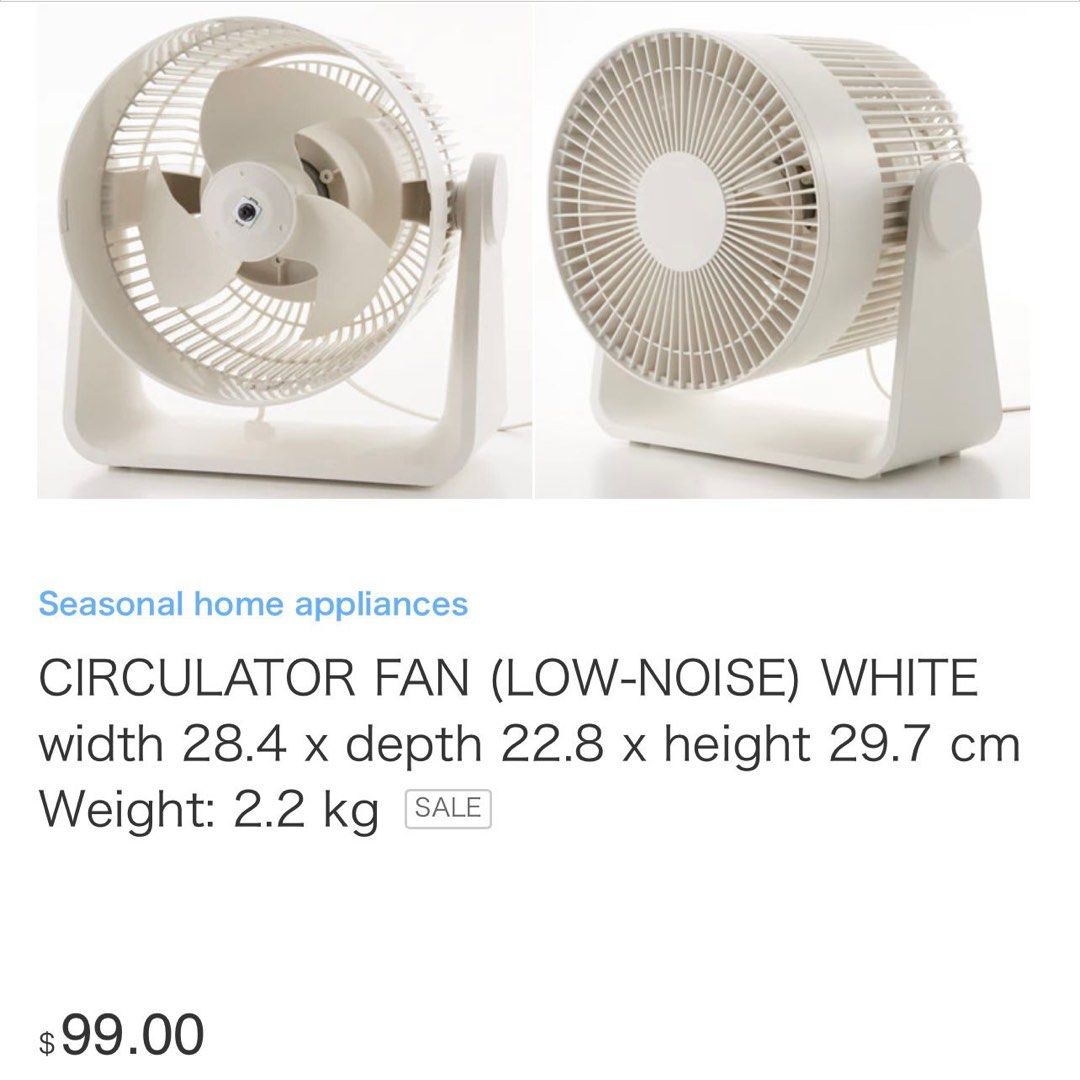 Muji Circulator Fan (White, BNIB), Furniture & Home Living, Lighting ...
