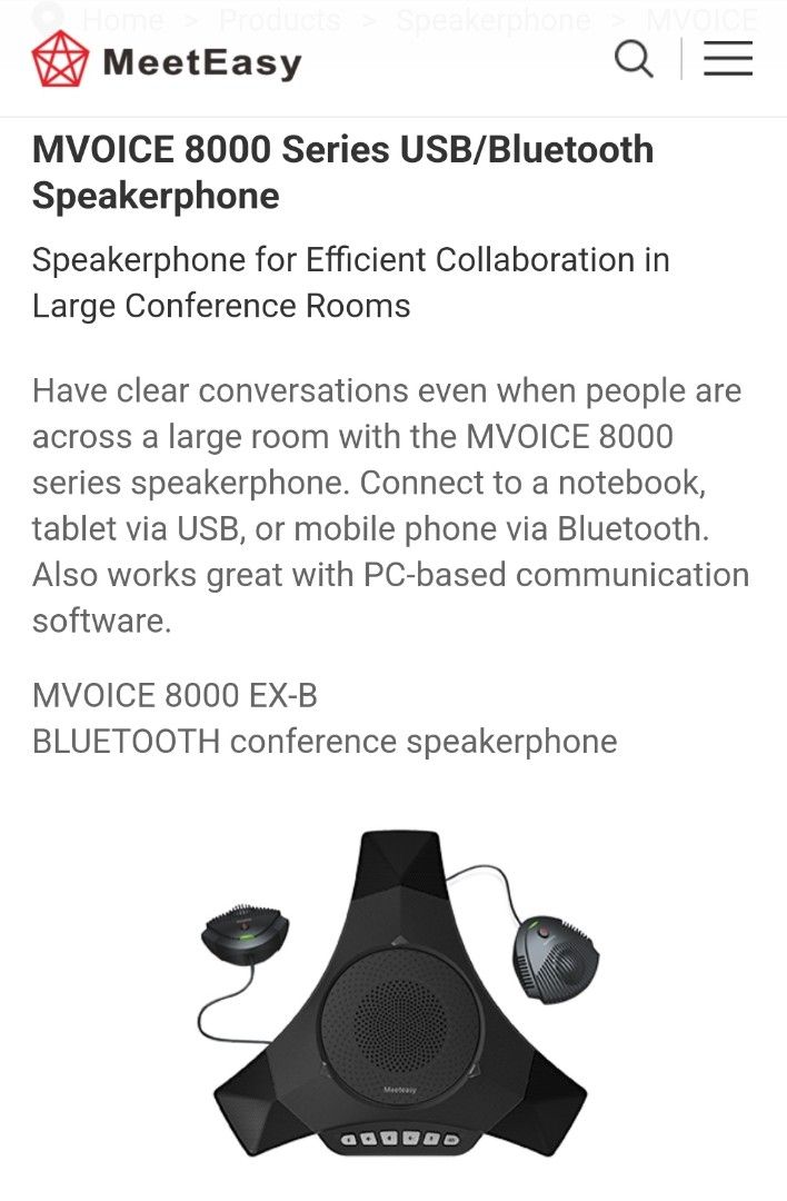 MVOICE 8000 EX-B speaker phone system, Audio, Microphones on Carousell