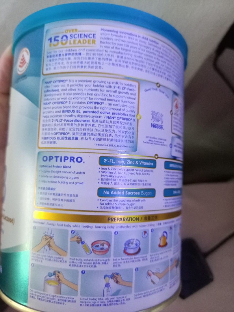 Nan Optipro 3 400g with some sample, Babies & Kids, Nursing & Feeding ...