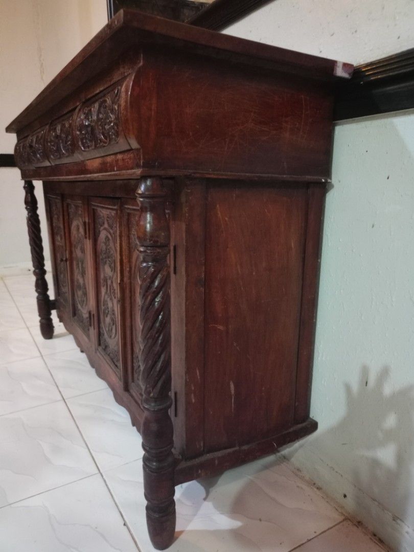 Narra Vintage Comoda Buffet table cabinet drawers on Carousell