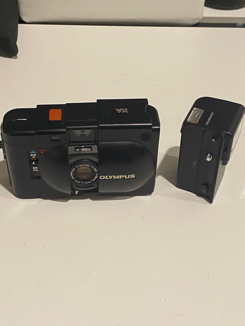 Olympus XA film camera with flash, Photography, Cameras on Carousell