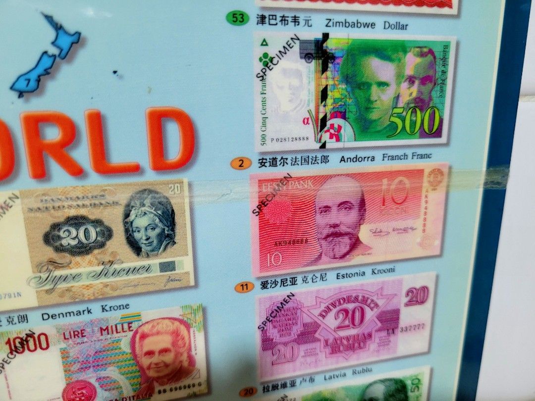 Laminated Bank Notes of the World Poster, Furniture & Home Living, Home ...