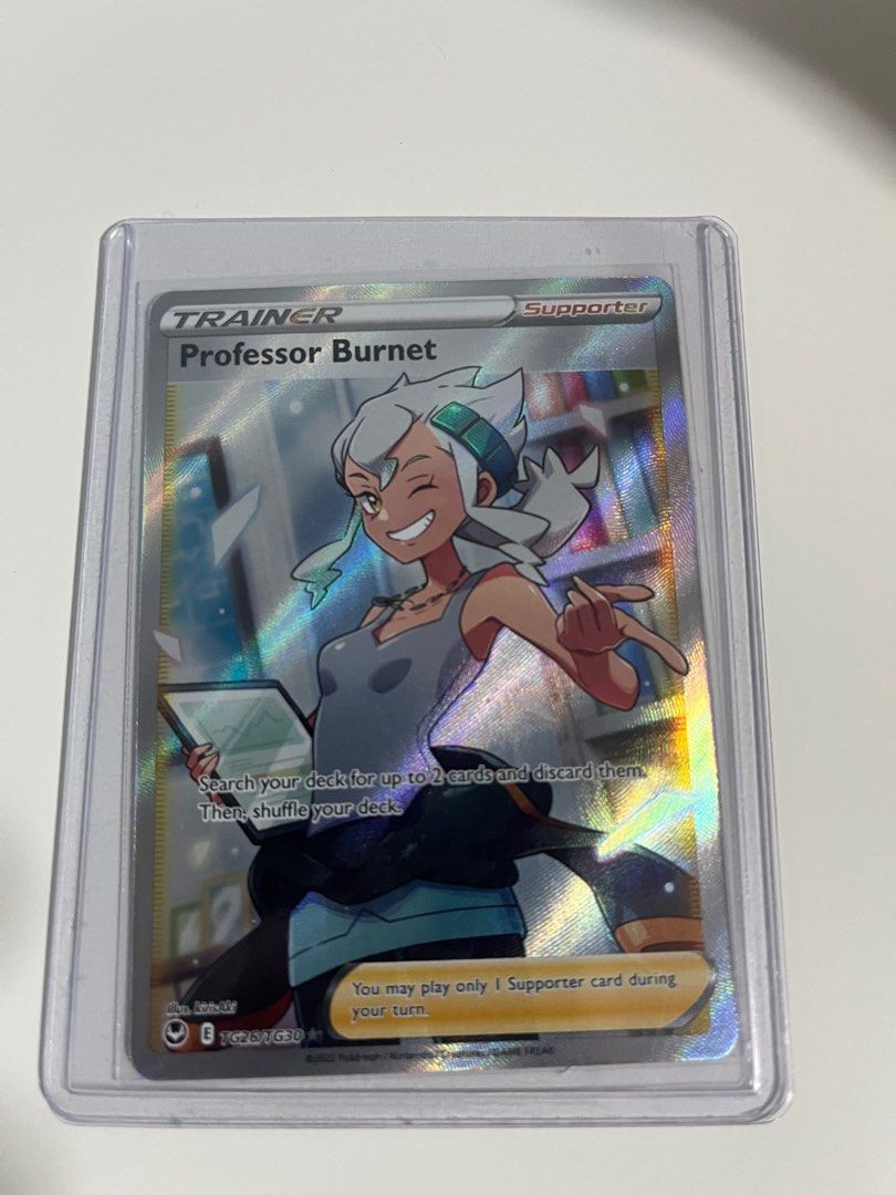 Pokemon Silver Tempest Professor Burnet Full Art, Video Gaming, Gaming ...