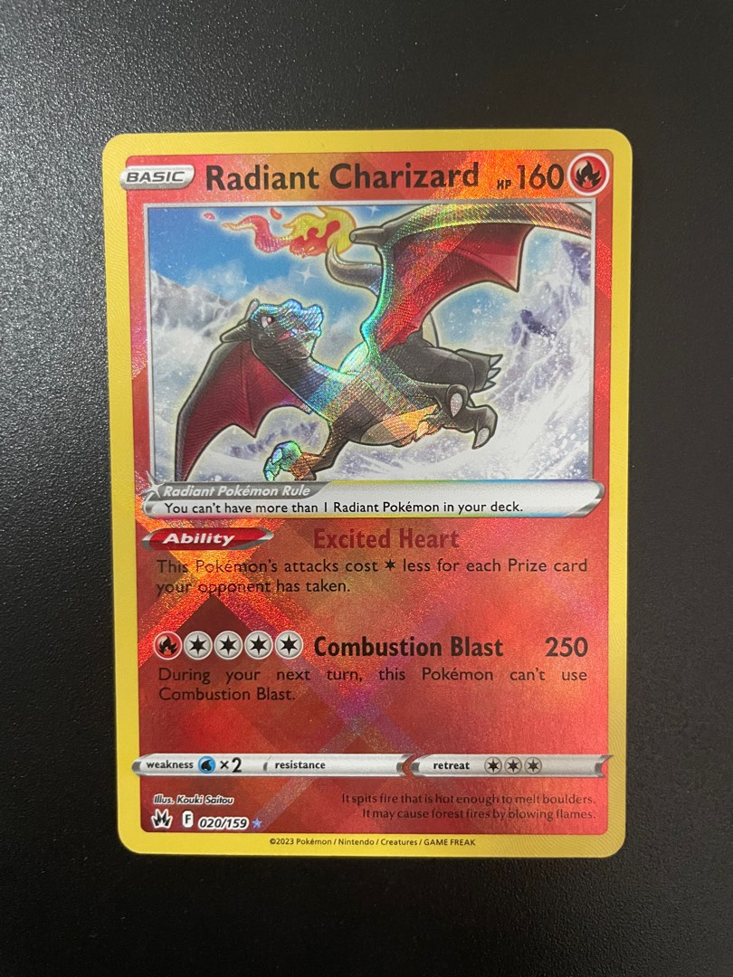 Pokemon TCG Radiant Charizard - 020/159 - Radiant Rare Crown Zenith ...