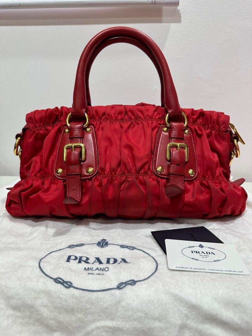 Prada Tessuto Red, Luxury, Bags & Wallets on Carousell